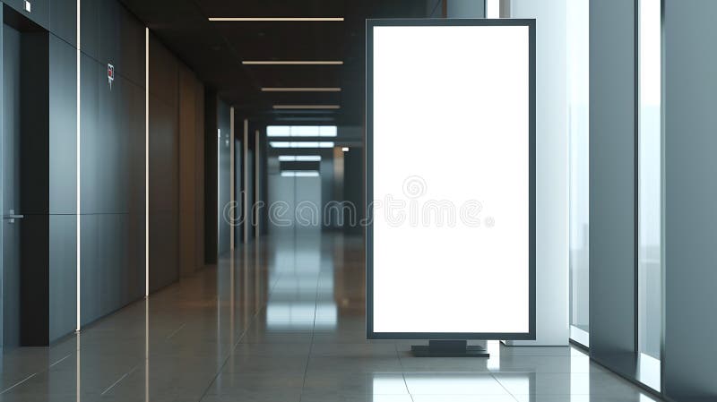 Generative AI Template of a Modern Panel with Blank White Screen in an ...