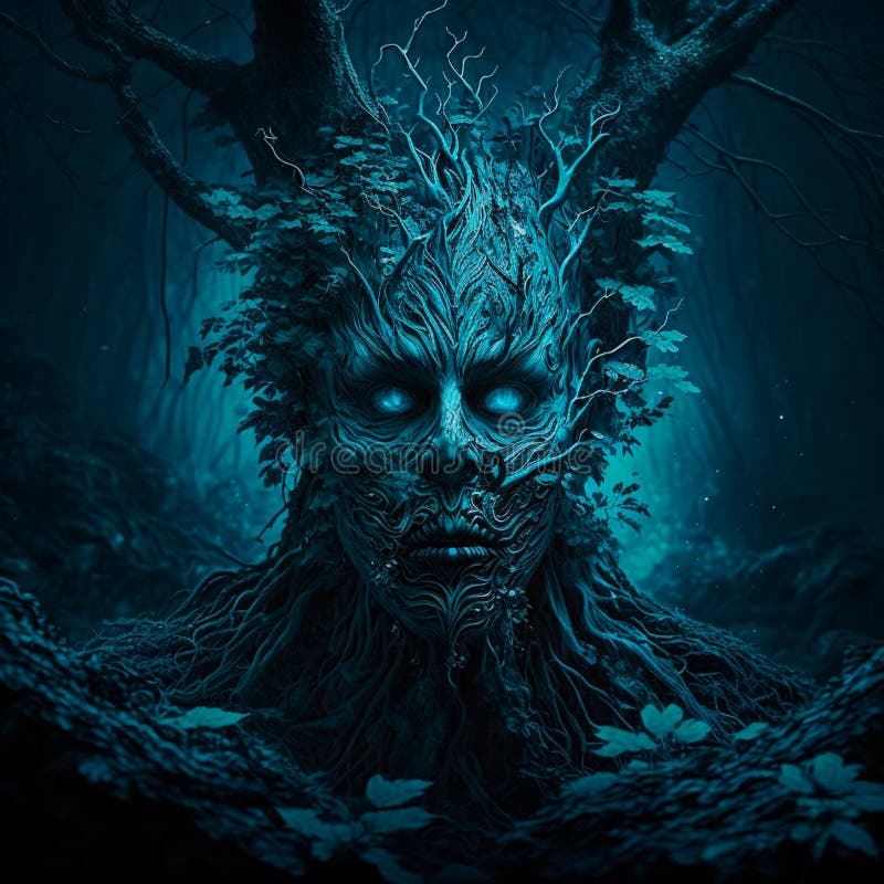 GENERATIVE AI, GENERATIVE, AI, Terrifying Enchanted Forest at Night by ...