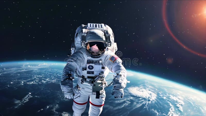 Generative Ai on Theme of Astronaut Flying in Zero Gravity Against ...