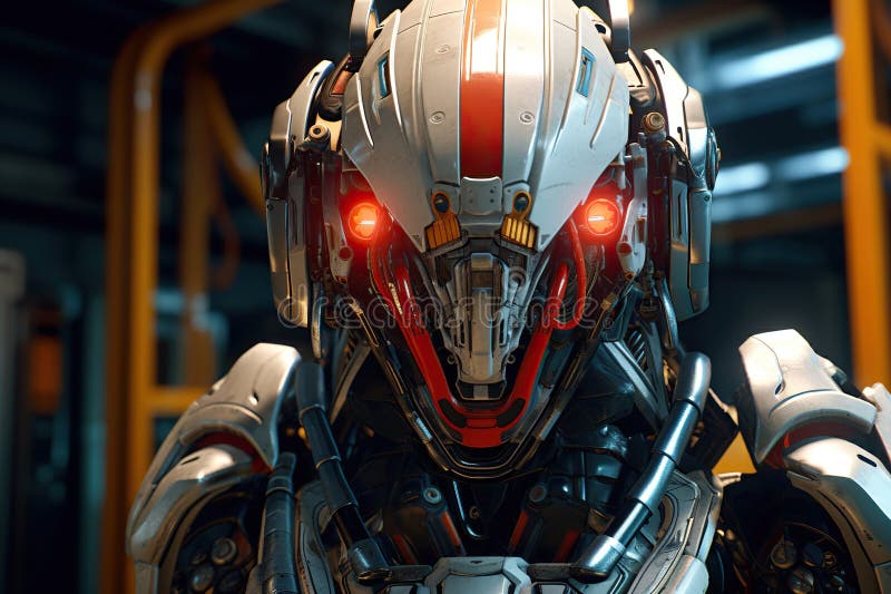 Generative Ai on Theme of Beautiful Futuristic Space Robot, Autonomous ...