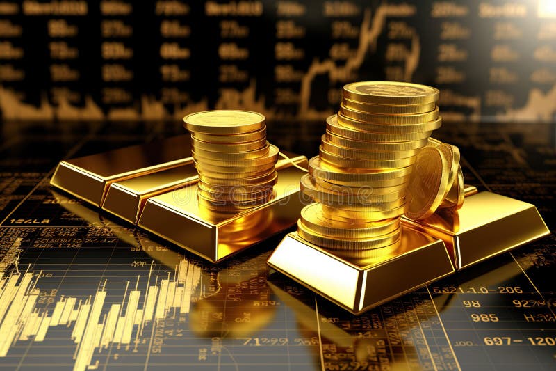 Generative Ai on Theme of Beautiful Gold Growth Chart for Design ...