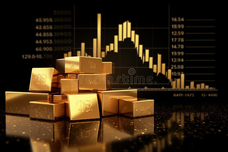 Generative Ai on Theme of Beautiful Gold Growth Chart for Design ...