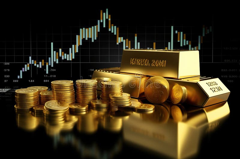 Generative Ai on Theme of Beautiful Gold Growth Chart for Design ...