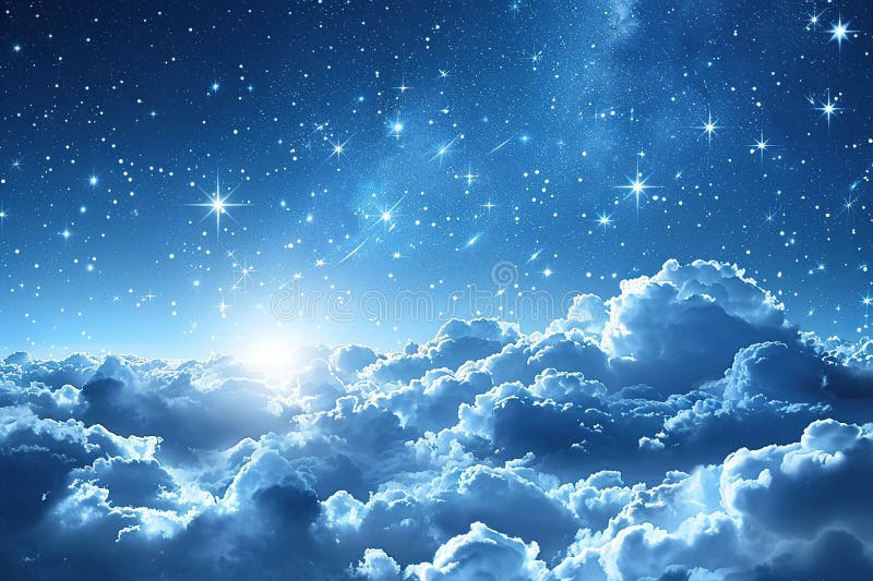 Generative Ai on Theme of Beautiful Starfall in Sky, Bright Meteorites ...