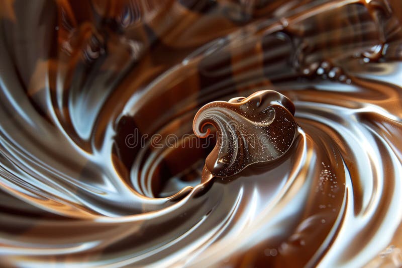 Generative Ai on the Theme of Beautiful Tasty Liquid Chocolate on Wave ...