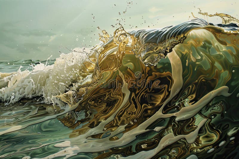 Generative Ai on Theme of Beautiful Texture Surface Motor Oil, Design ...