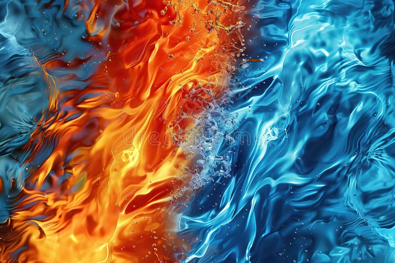 Generative Ai on Theme of Beautiful Texture Water and Fire for Design ...