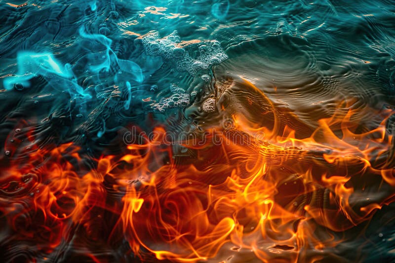 Generative Ai on Theme of Beautiful Texture Water and Fire for Design ...