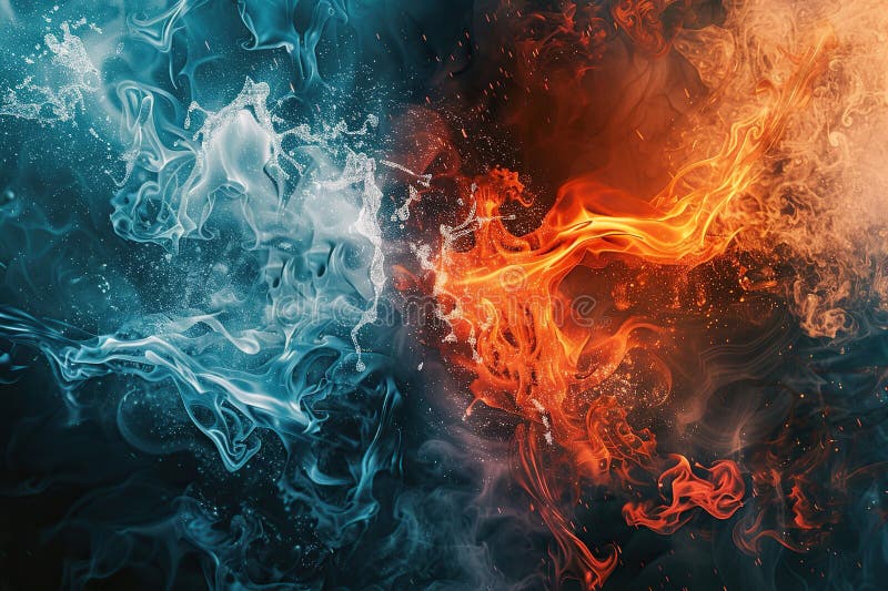 Generative Ai on Theme of Beautiful Texture Water and Fire for Design ...