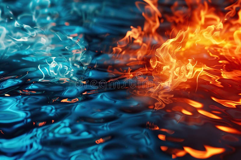 Generative Ai on Theme of Beautiful Texture Water and Fire for Design ...