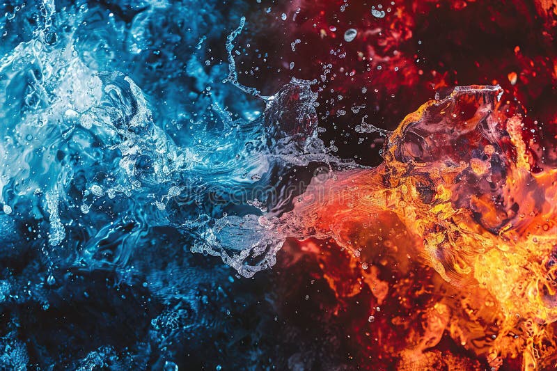 Generative Ai on Theme of Beautiful Texture Water and Fire for Design ...