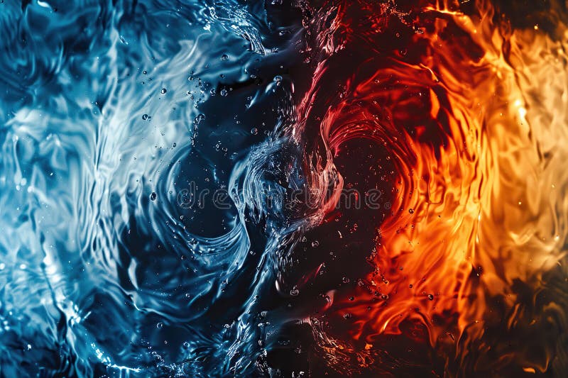 Generative Ai on Theme of Beautiful Texture Water and Fire for Design ...