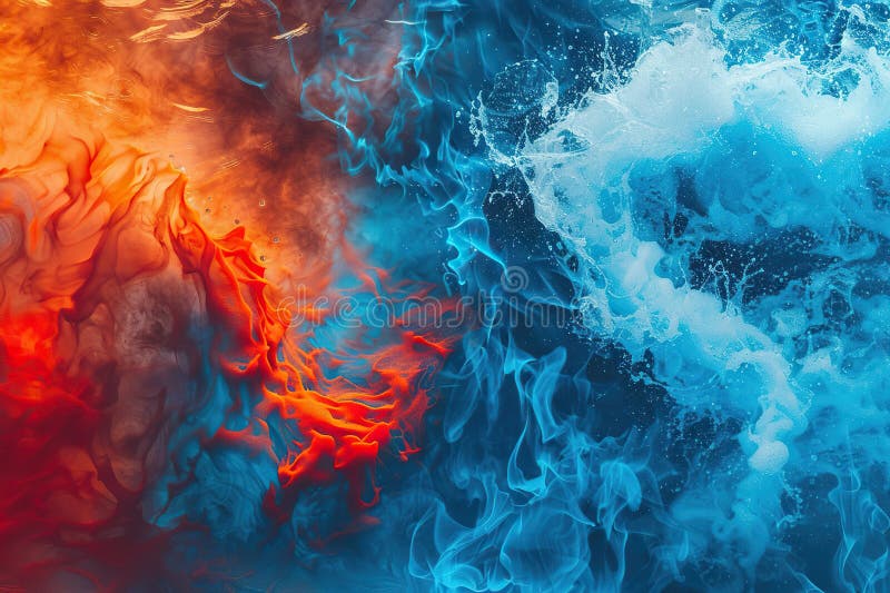 Generative Ai on Theme of Beautiful Texture Water and Fire for Design ...