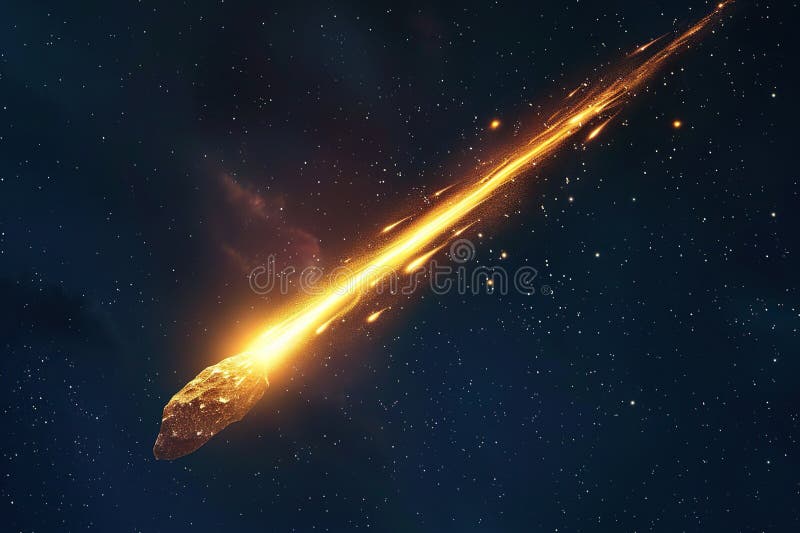 Generative Ai on Theme of Big Meteorite Falling To Ground Against ...