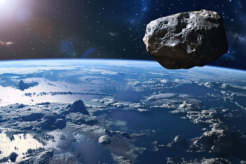 Generative Ai on Theme of Big Meteorite Falling To Ground Against ...