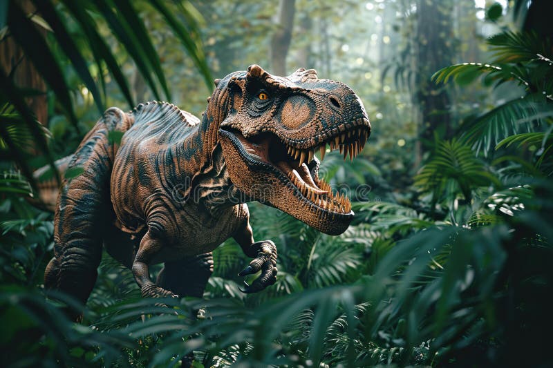 Generative Ai on Theme of Big Scary Hungry Dinosaur with Kind Eyes and ...