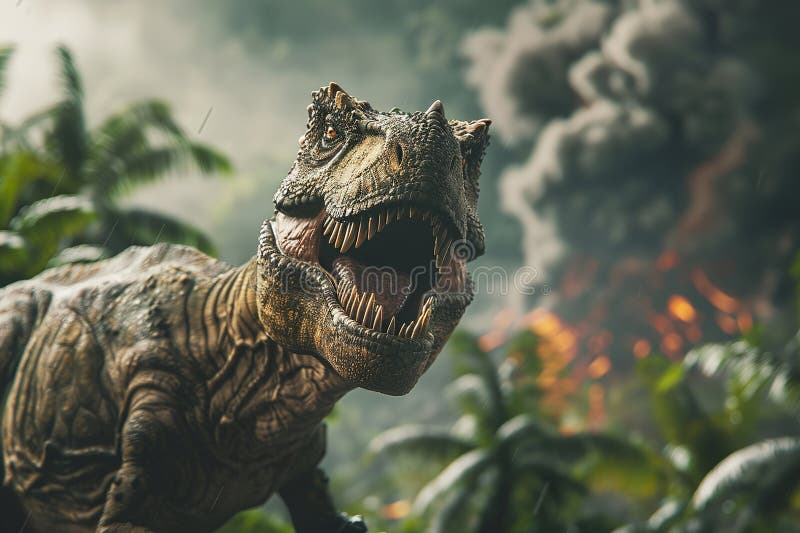 Generative Ai on Theme of Big Scary Hungry Dinosaur with Kind Eyes and ...