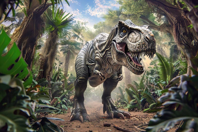 Generative Ai on Theme of Big Scary Hungry Dinosaur with Kind Eyes and ...