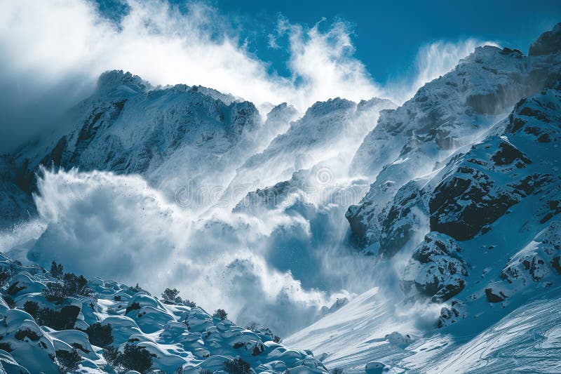 Generative Ai on Theme of Descent of an Huge Avalanche from the ...
