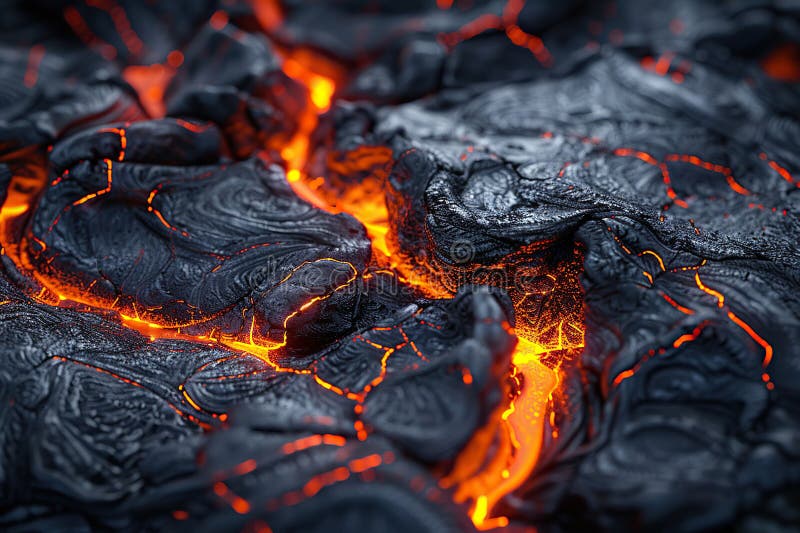 Generative Ai on Theme of Erupting Volcano with Cascading Hot Lava ...