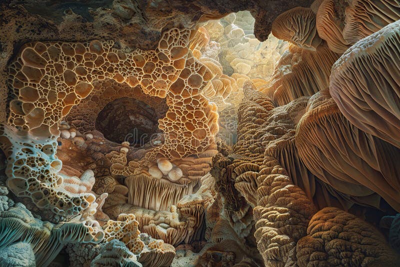 Generative Ai on Theme of a Large Beautiful Sharp Stalactites Hanging ...