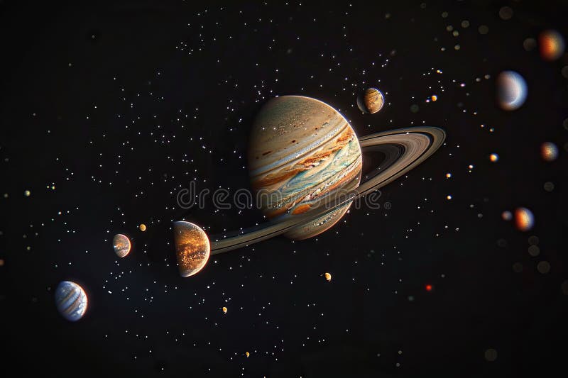 Generative Ai on Theme of Parade of Planets in Solar System, Bright ...