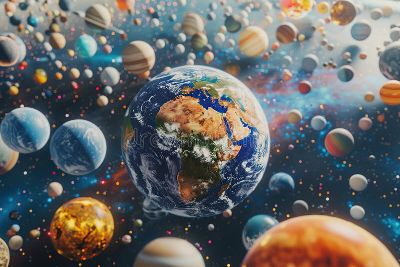 Generative Ai on Theme of Parade of Planets in Solar System, Bright ...