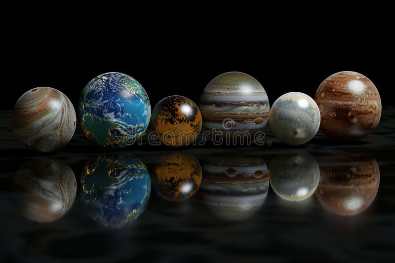 Generative Ai on Theme of Parade of Planets in Solar System, Bright ...