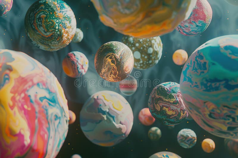 Generative Ai on Theme of Parade of Planets in Solar System, Bright ...