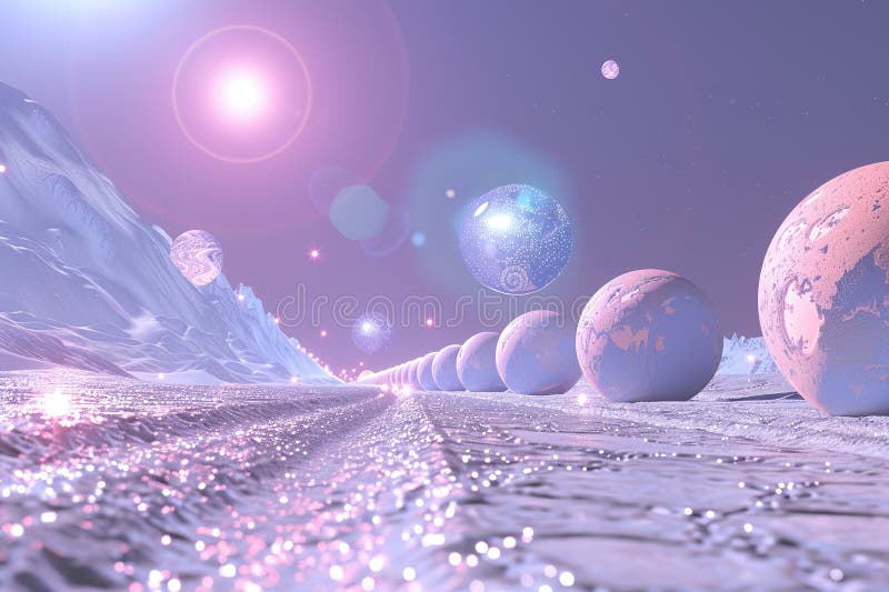 Generative Ai on Theme of Parade of Planets in Solar System, Bright ...