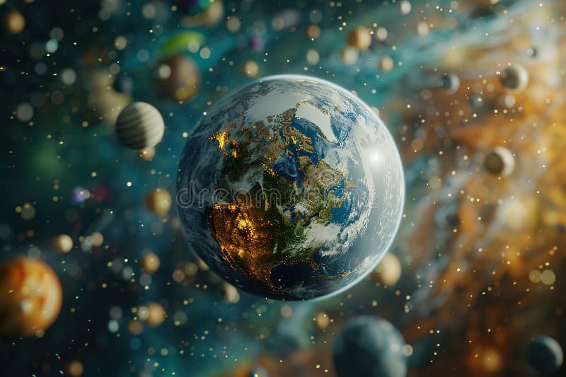 Generative Ai on Theme of Parade of Planets in Solar System, Bright ...