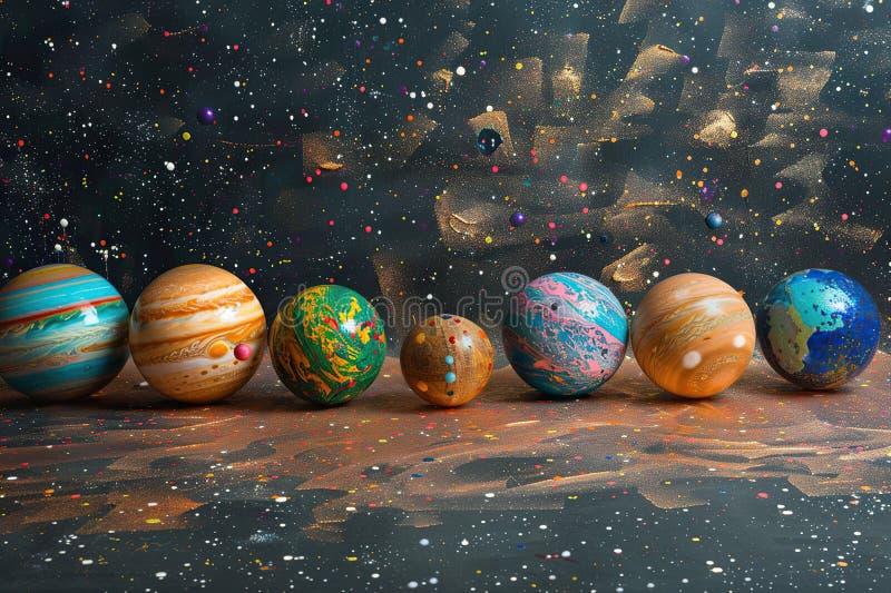 Generative Ai on Theme of Parade of Planets in Solar System, Bright ...