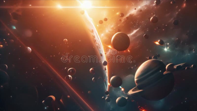 Generative Ai on Theme of Parade of Planets in Solar System, Bright ...