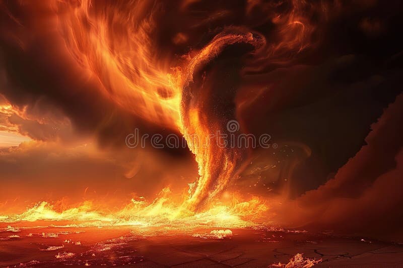 Generative Ai on Theme of Scary Huge Hurricane Fire Tornado ...