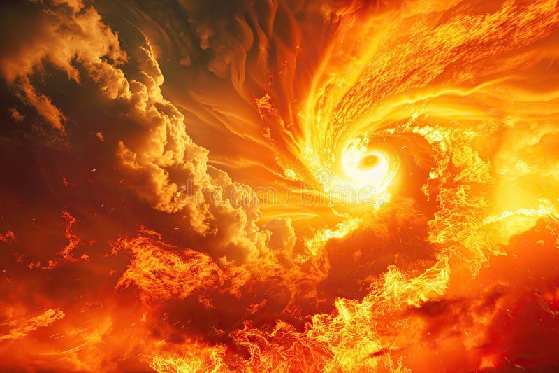 Generative Ai on Theme of Scary Huge Hurricane Fire Tornado ...