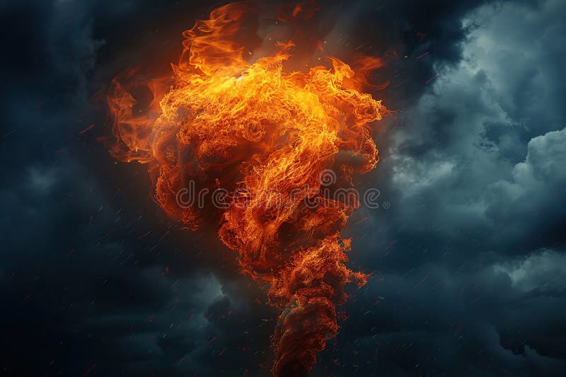 Generative Ai on Theme of Scary Huge Hurricane Fire Tornado ...
