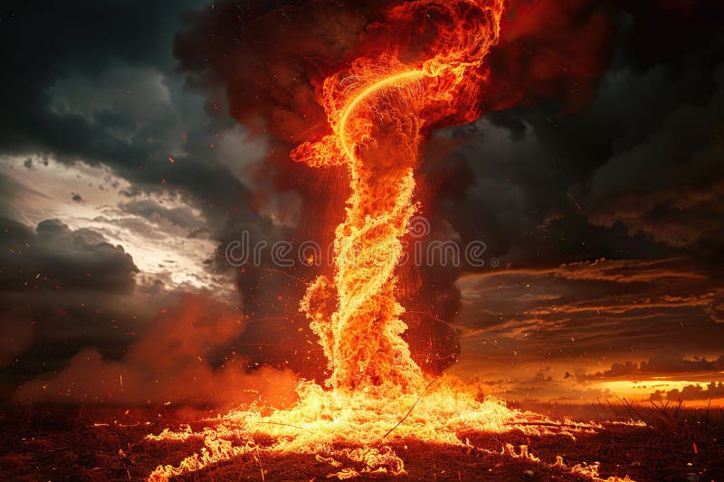 Generative Ai on Theme of Scary Huge Hurricane Fire Tornado ...