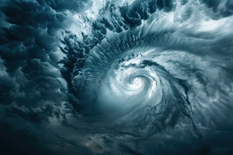 Generative Ai on Theme of Scary Huge Hurricane Typhoon Over Ocean ...
