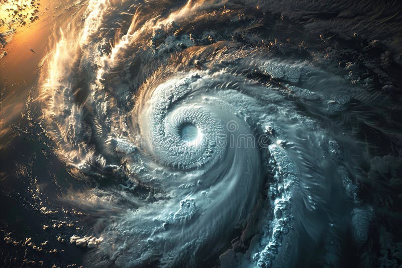 Generative Ai on Theme of Scary Huge Hurricane Typhoon Over Ocean ...