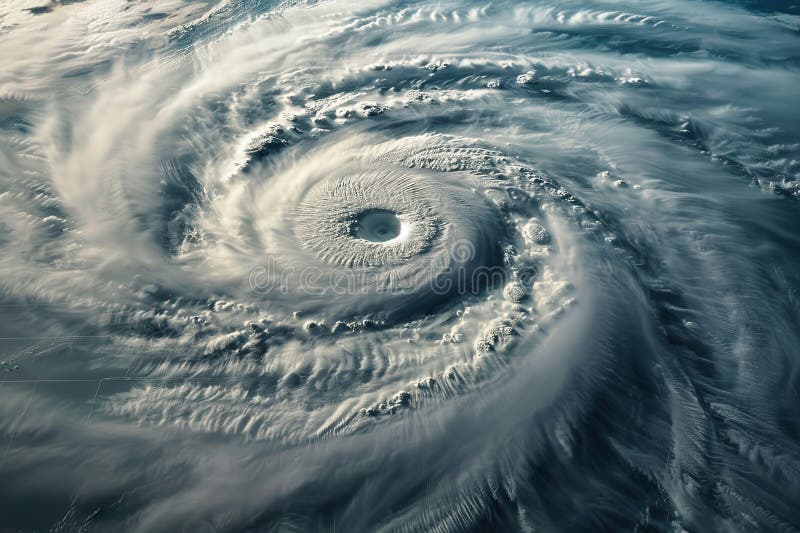 Generative Ai on Theme of Scary Huge Hurricane Typhoon Over Ocean ...
