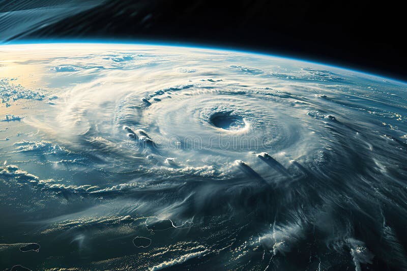 Generative Ai on Theme of Scary Huge Hurricane Typhoon Over Ocean ...