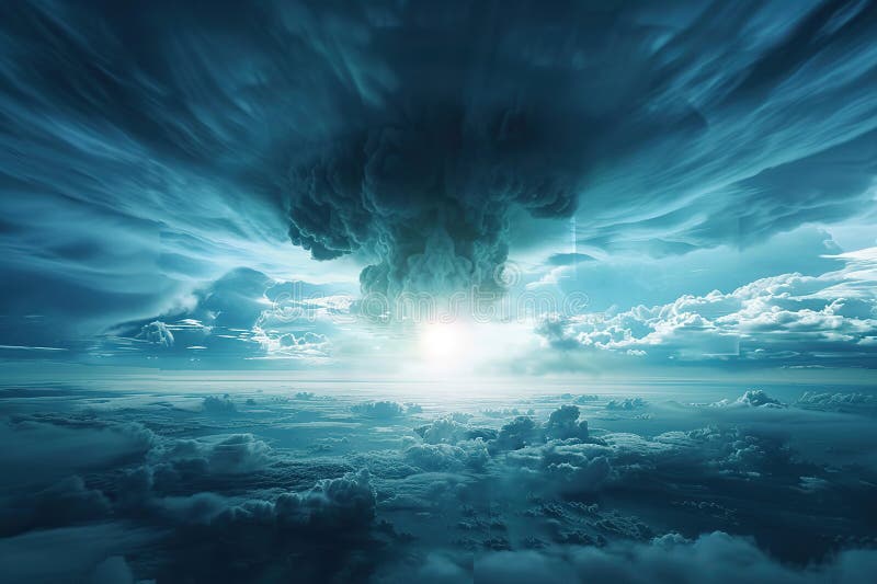 Generative Ai on Theme of Scary Nuclear Explosion in Outdoor, Mushroom ...