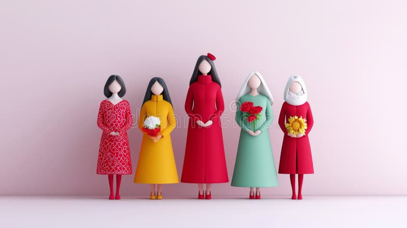 Colorful Representation of Three Paper Dolls Symbolizing Diversity and ...