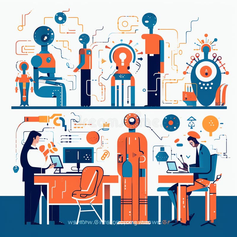 Generative AI Tiny Business Characters with- Stock Illustration ...