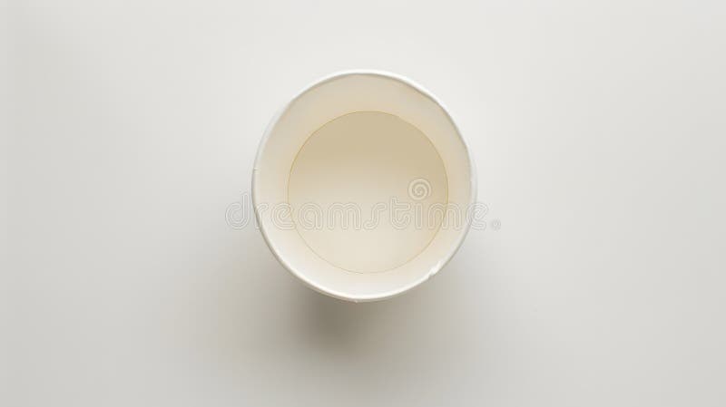 Generative AI Top View of White Empty Disposable Paper Cup Isolated on ...