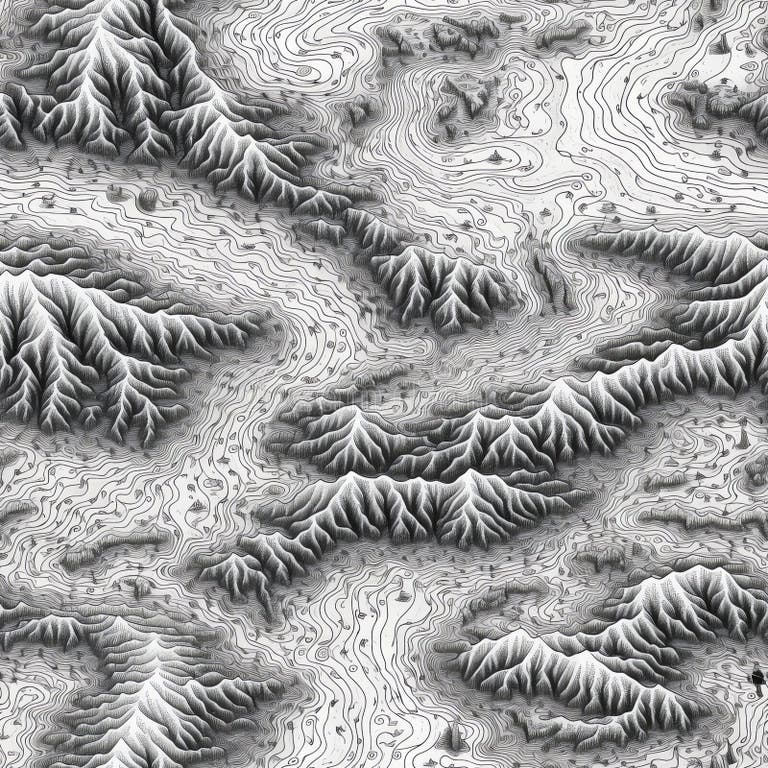 Generative AI Topographic Map Seamless Pattern- Stock Illustration ...