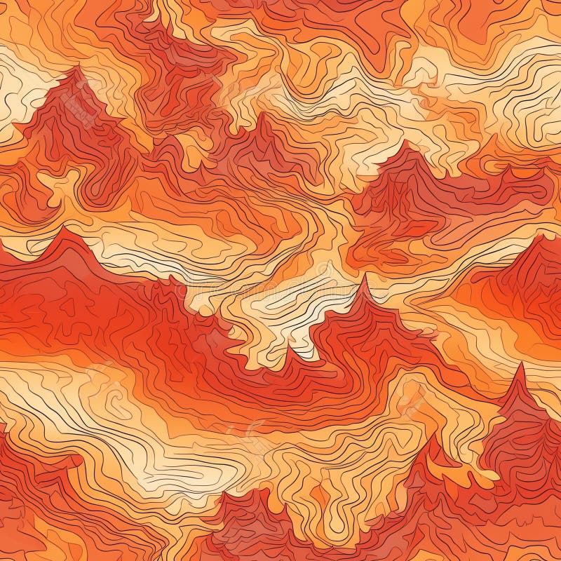 Generative AI Topographic Map Seamless Pattern- Stock Illustration ...