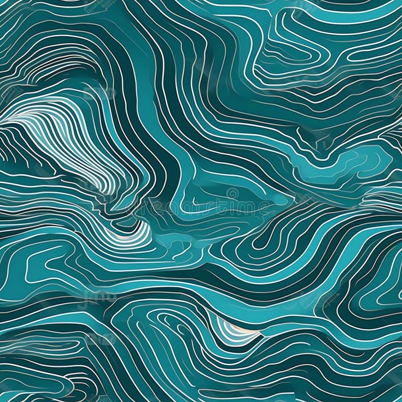 Generative AI Topographic Map Seamless Pattern- Stock Illustration ...