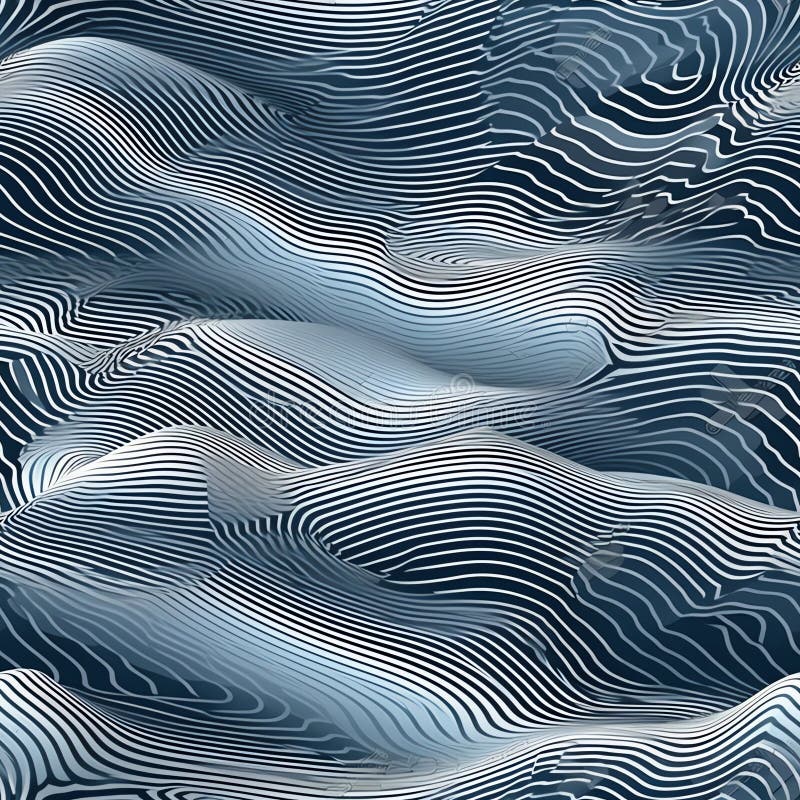 Generative AI Topographic Map Seamless Pattern- Stock Illustration ...