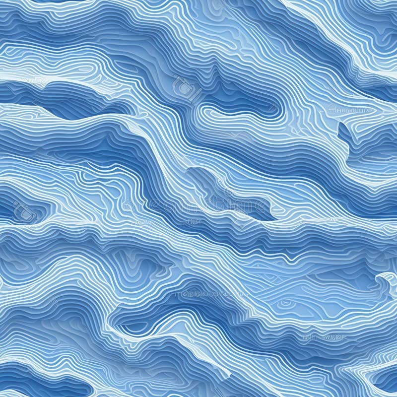 Generative AI Topographic Map Seamless Pattern- Stock Illustration ...